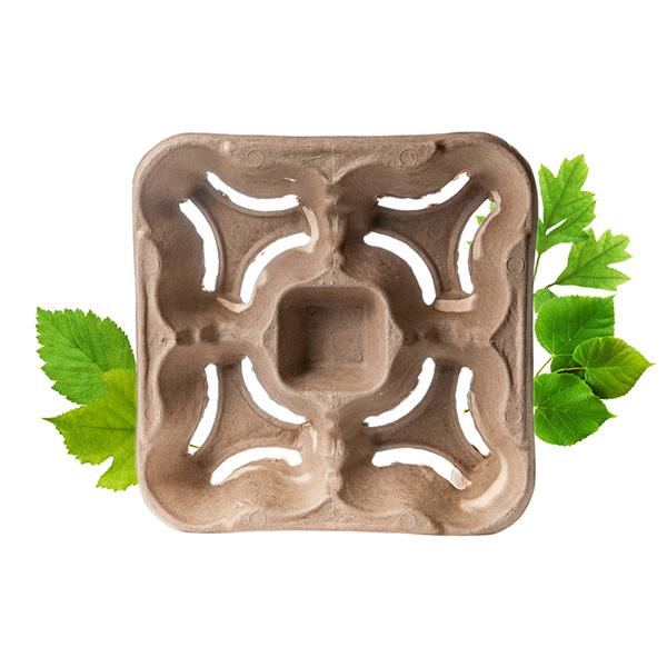 Biodegradable 4 Compartment Cup Holder - Recycled Paper » King Pack