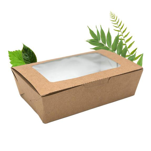 Medium Kraft Deli Box with PLA Window » King Pack